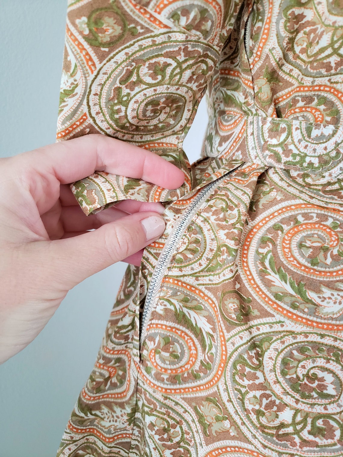 Vintage 1960s Dress / Spiral Shell Pattern / Cotton Day Dress | Etsy