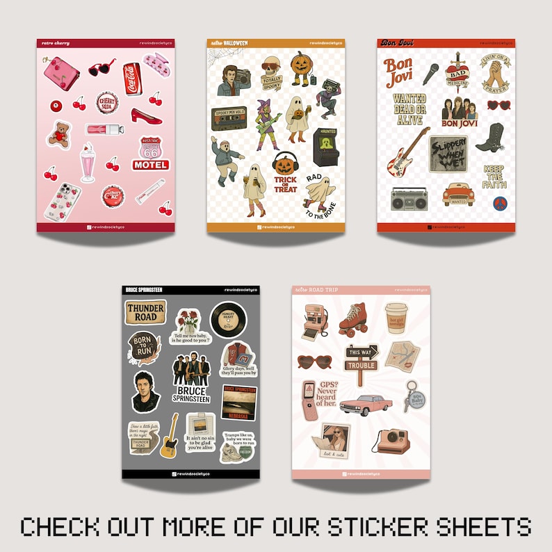 Bon Jovi Sticker Sheet: 80s Rock Band Vinyl Decals - Etsy