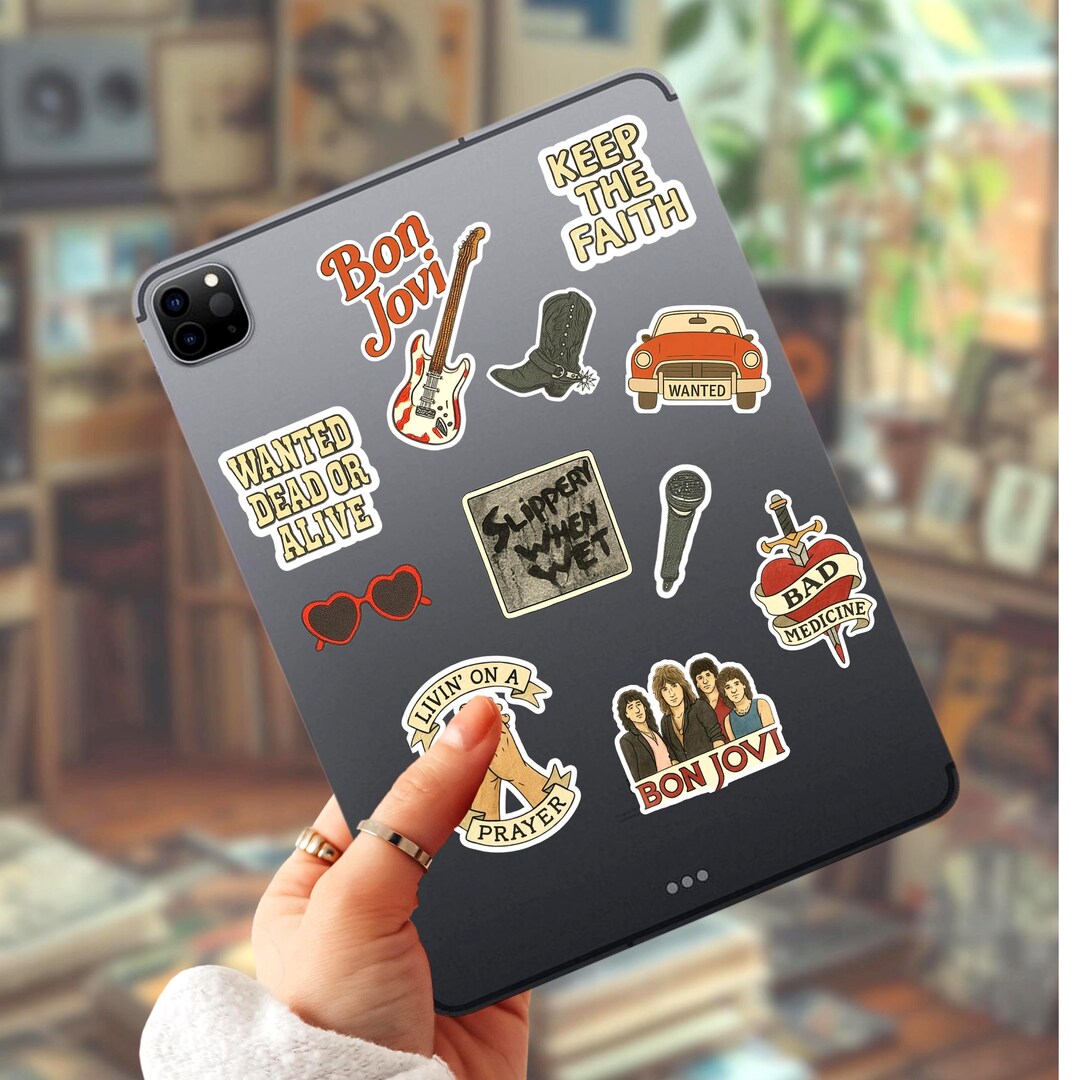 Bon Jovi Sticker Sheet: 80s Rock Band Vinyl Decals - Etsy