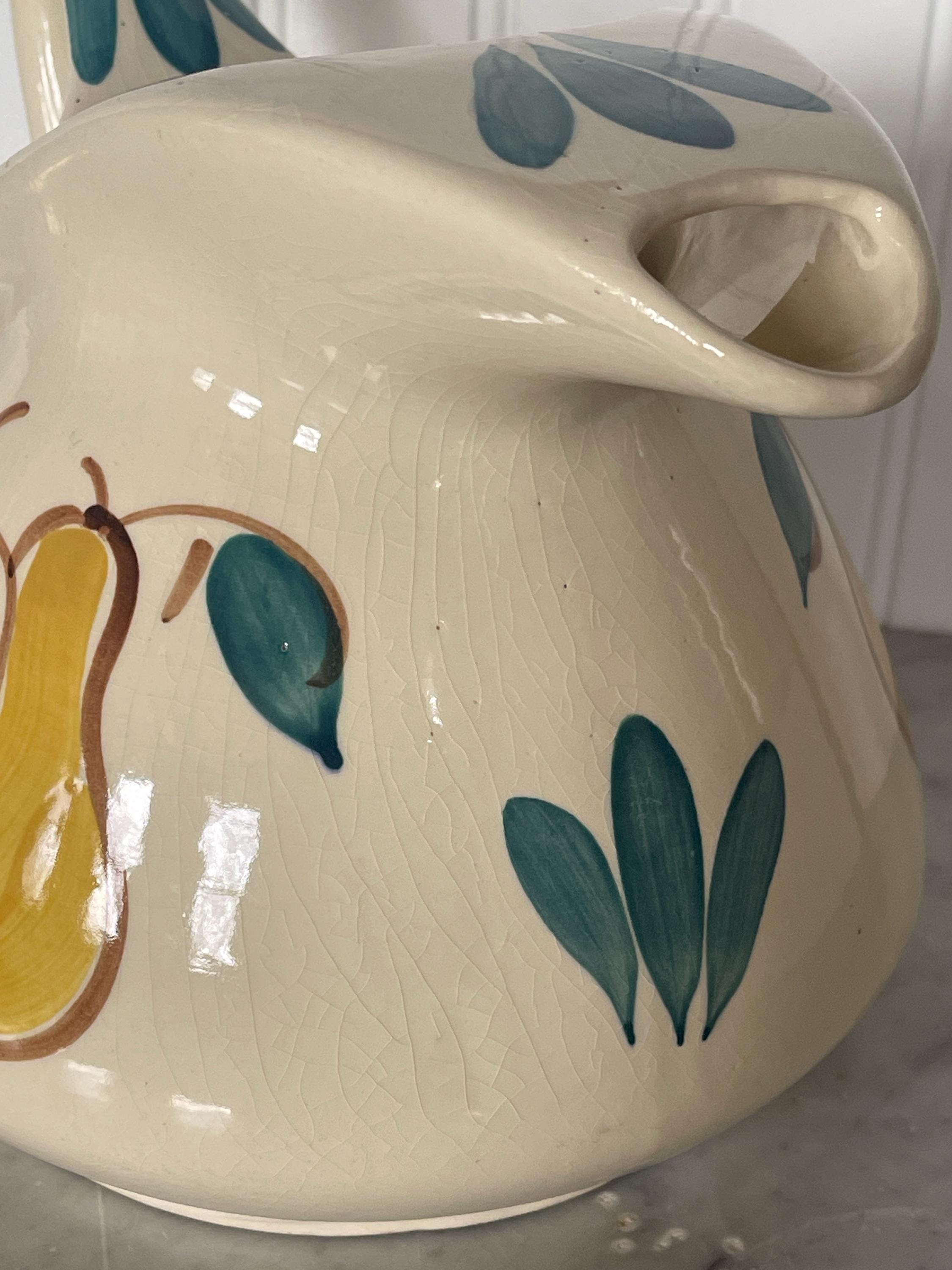 Purinton Pottery Hand Painted Fruit Design Ceramic Pitcher - Etsy