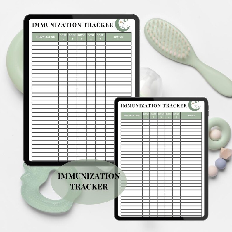 Baby Immunization Tracker Printable | Vaccine Schedule Log | Newborn ...