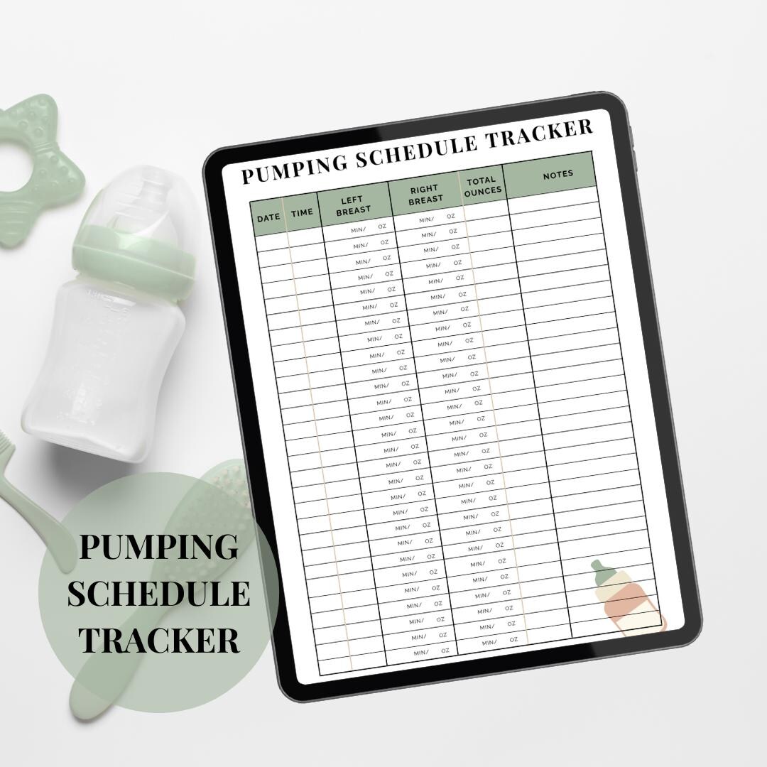 Pumping Schedule Tracker Printable | Breastfeeding Log (PDF) - Etsy UK