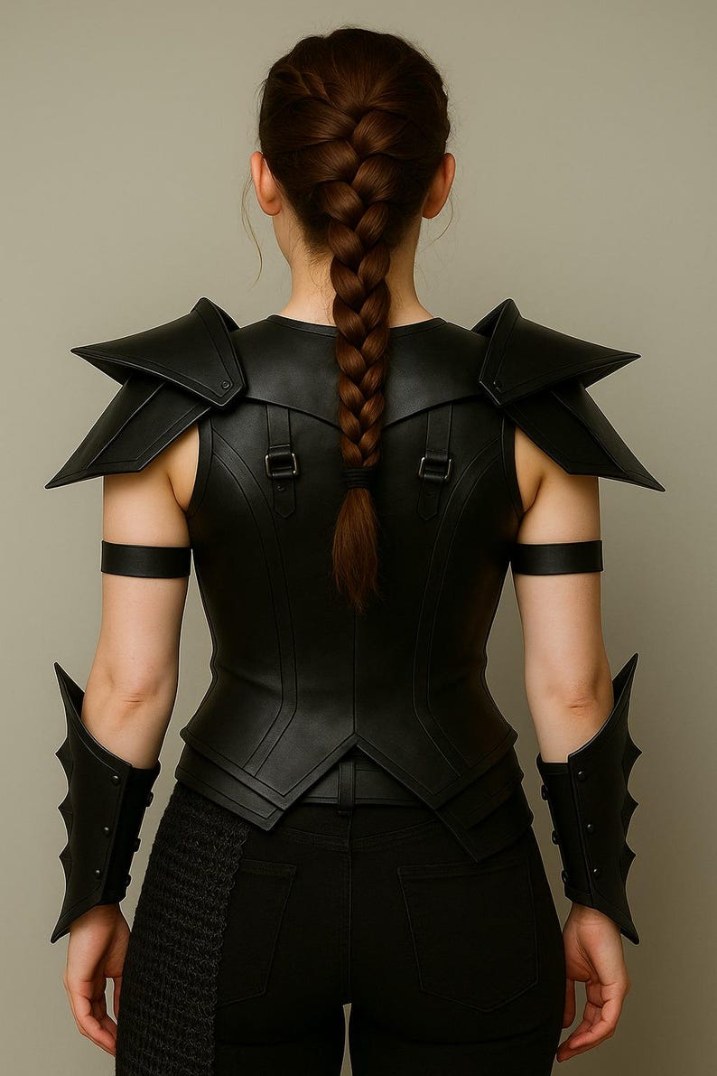 Handmade Black Leather Armor Set: Gothic Warrior Cosplay Outfit - Etsy