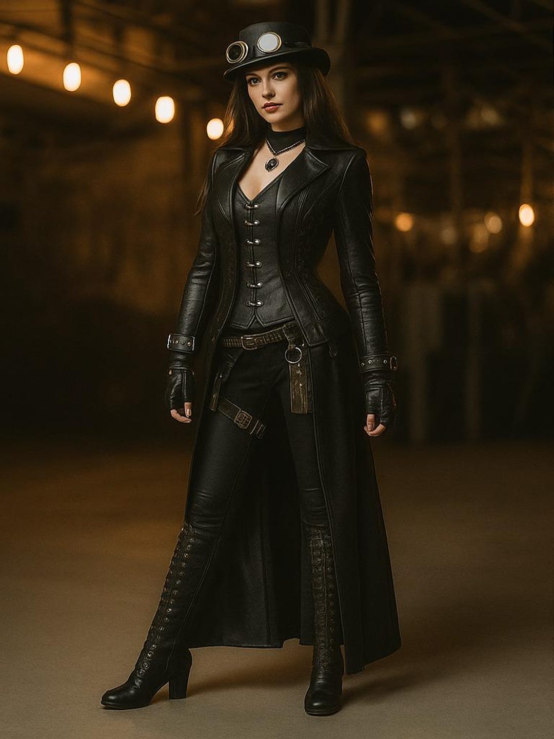 Steampunk Genuine Leather Trench Coat | Gothic Long Jacket - Etsy