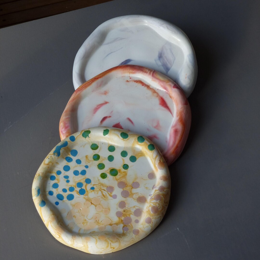 Handmade Jesmonite Bubble Tray – Colorful Decorative Trinket Dish - Etsy