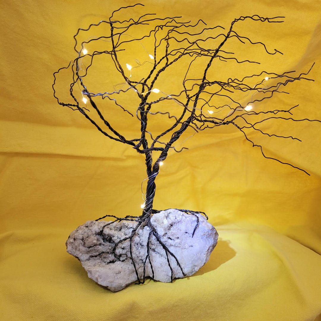 Black Spooky Tree of Life on Quartz Crystal - Etsy