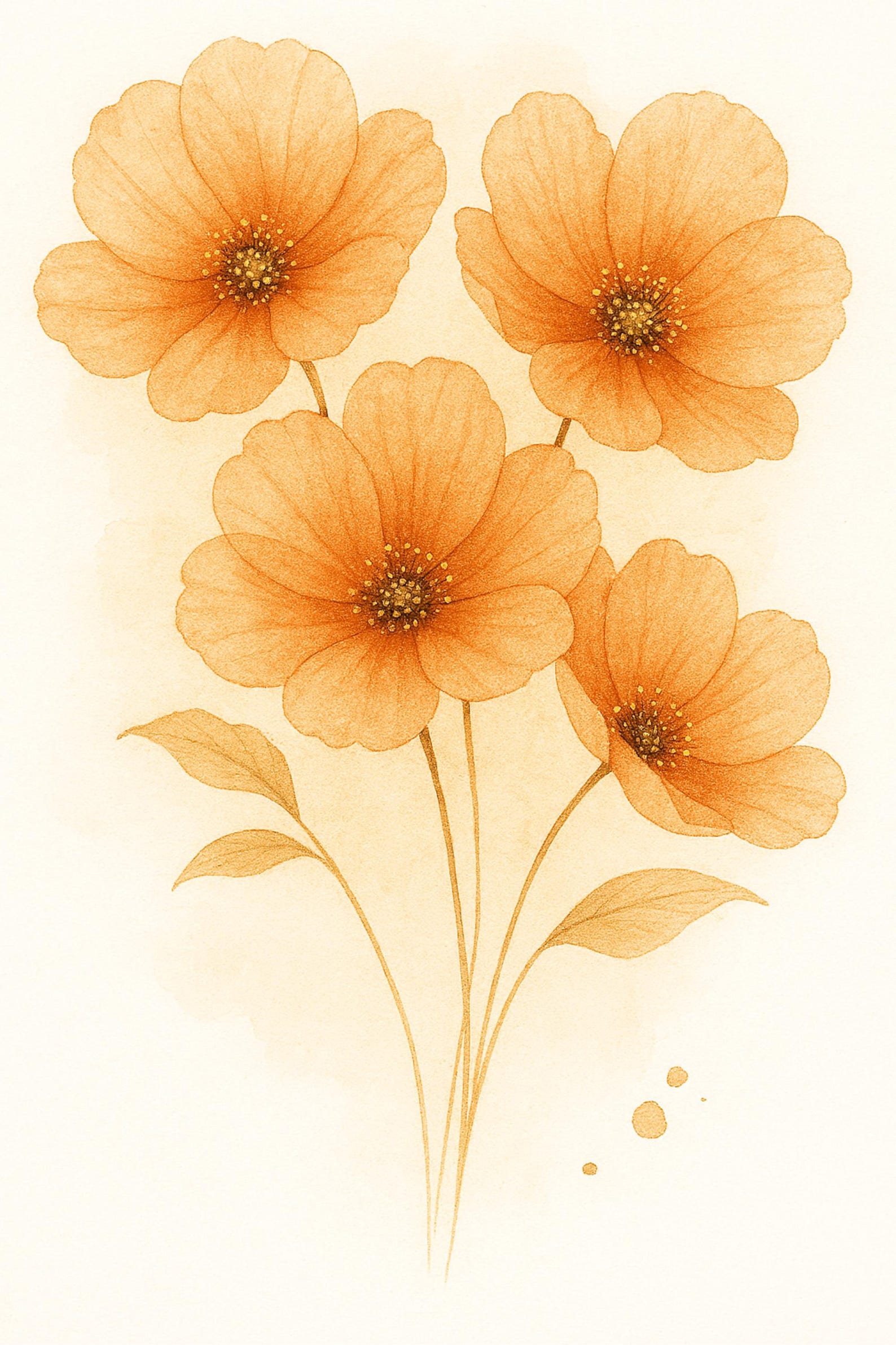 10 Abstract Yellow Flower Clip Art, Floral Print, Printable Watercolor ...