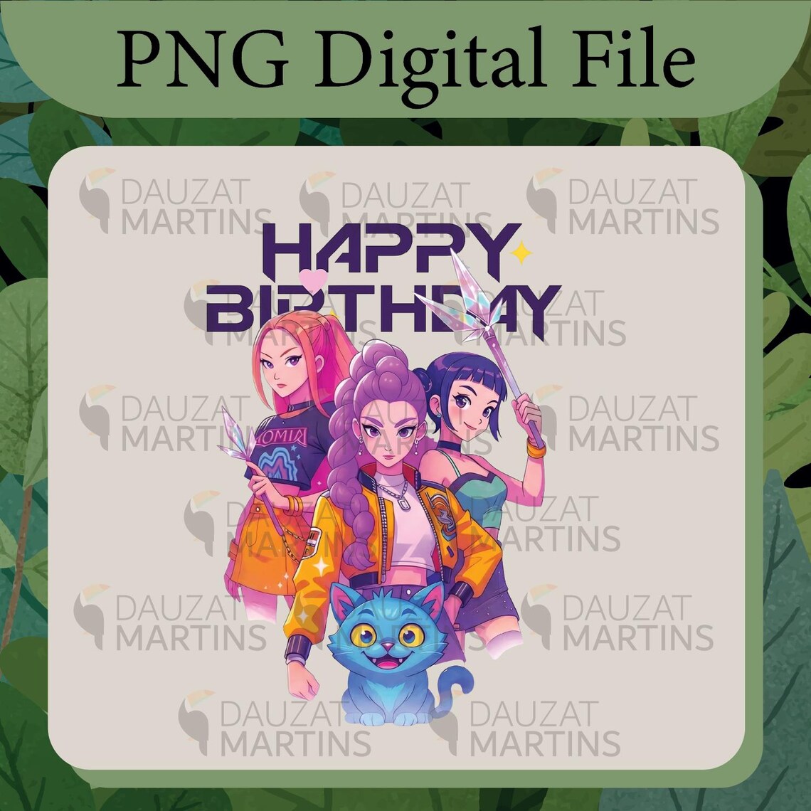Kpop Hunters Main Characters Happy Birthday PNG Bundle, Demon Hunter ...