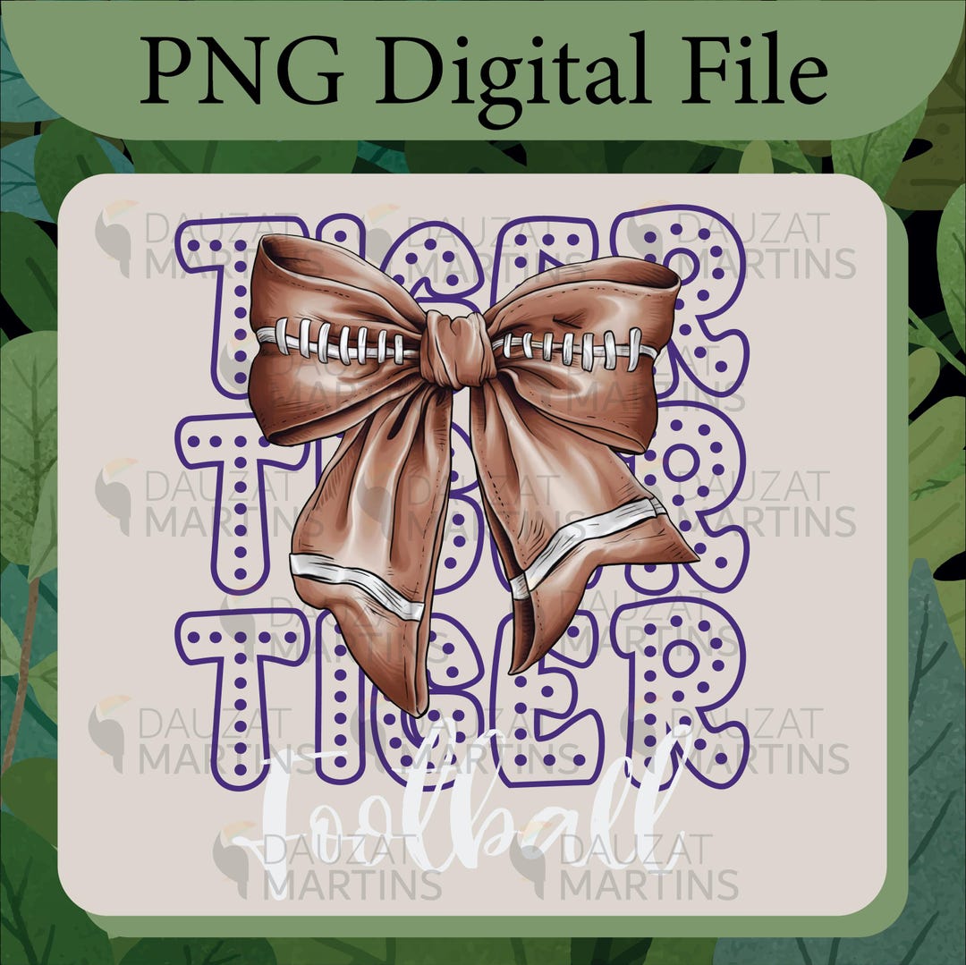 Tigers Football Bow PNG, Purple and White (digital Download) - Etsy