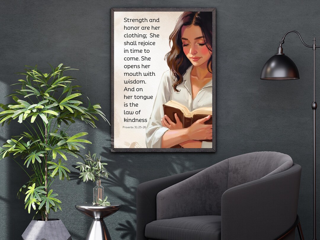 Proverbs 31 Woman Scripture Wall Art: Strength and Honor - Etsy