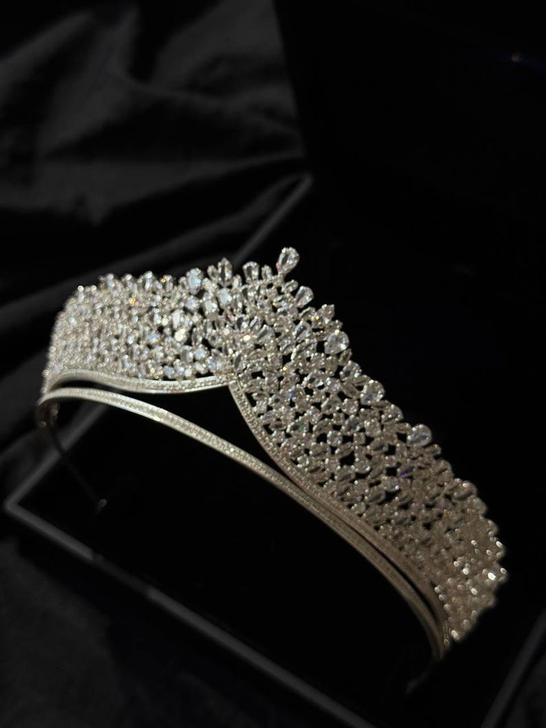 Handmade Bridal Tiara: Silver Plated Zircon Wedding Crown - Etsy