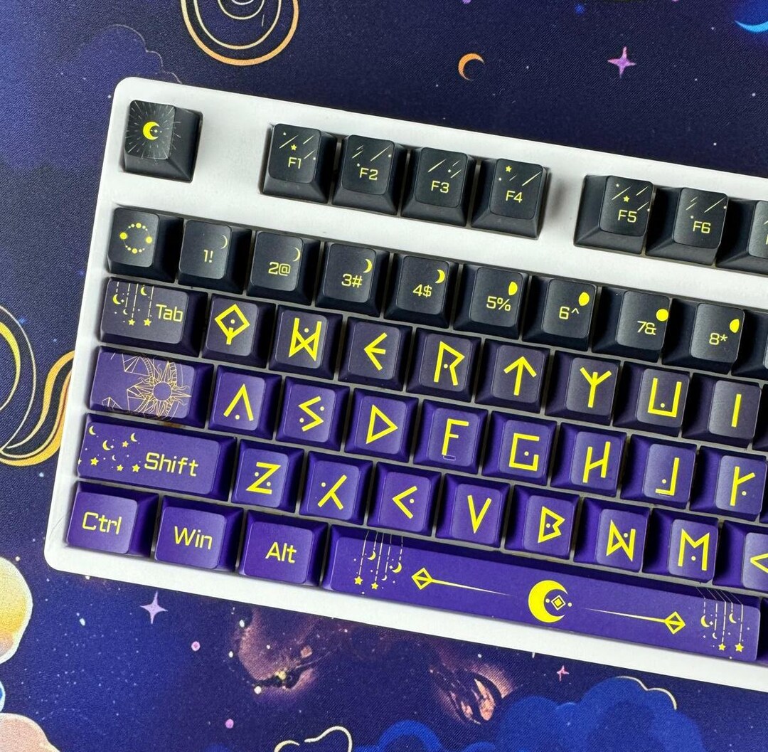 Night Sky Keycap Set, Starry Sky Keycaps, Shine Through Backlit Keycap ...