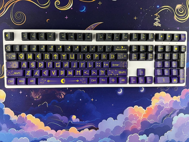 Night Sky Keycap Set, Starry Sky Keycaps, Shine Through Backlit Keycap ...
