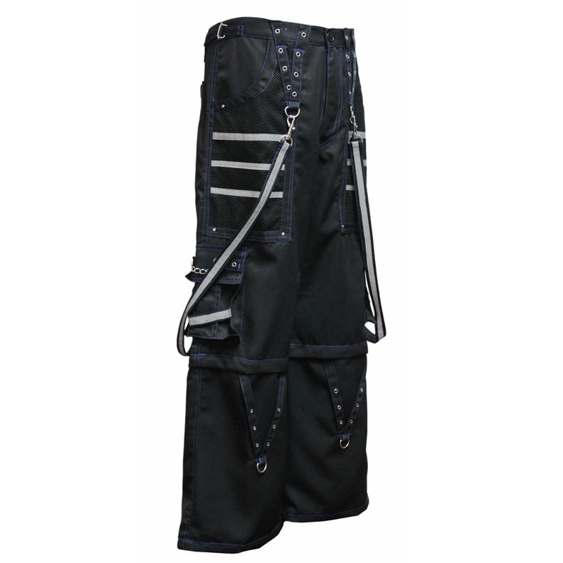 Reflective Gothic Bondage Pants – Techwear Streetwear With Blue ...