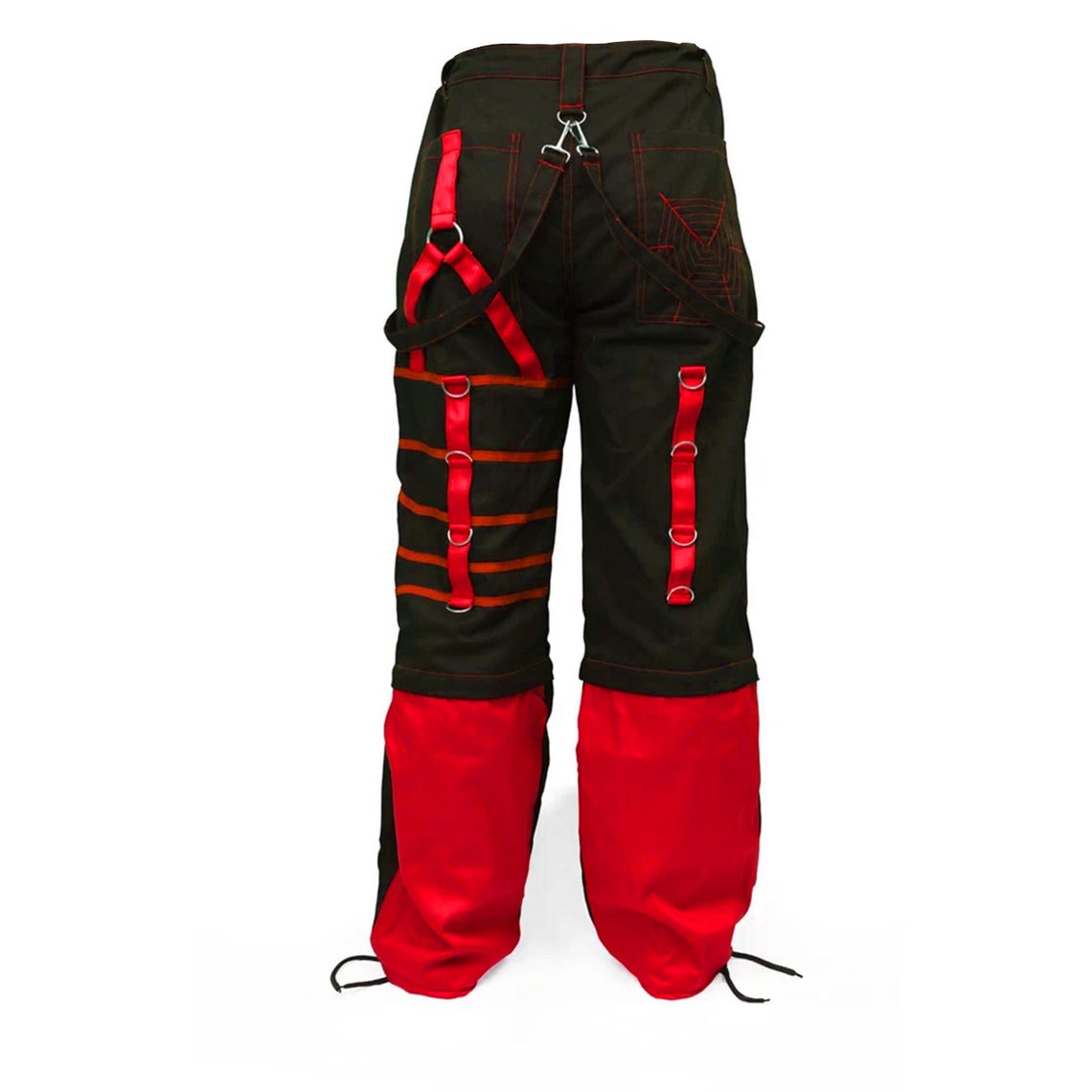 Cyberpunk Techwear Pants: Black & Red Baggy Gothic Streetwear - Etsy