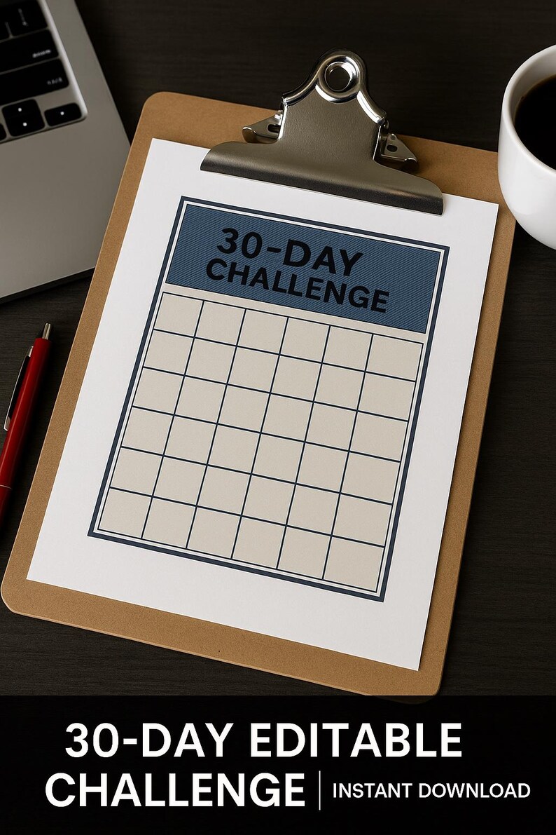 30 Day Editable Challenge | Printable Canva Template | Fitness ...