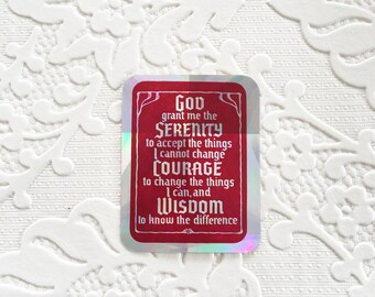 1980s Serenity Prayer Sticker Prism Reflective Recovery AA NA | Etsy