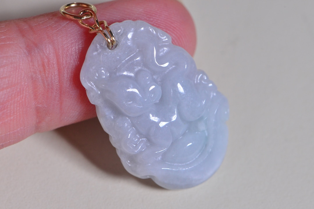 Jade Rat Amulet Necklace Natural Burmese Ice Green Jadeite Carved ...