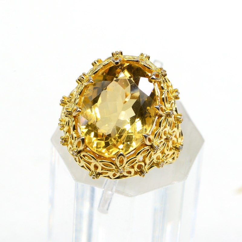 Large Citrine Ring - Etsy