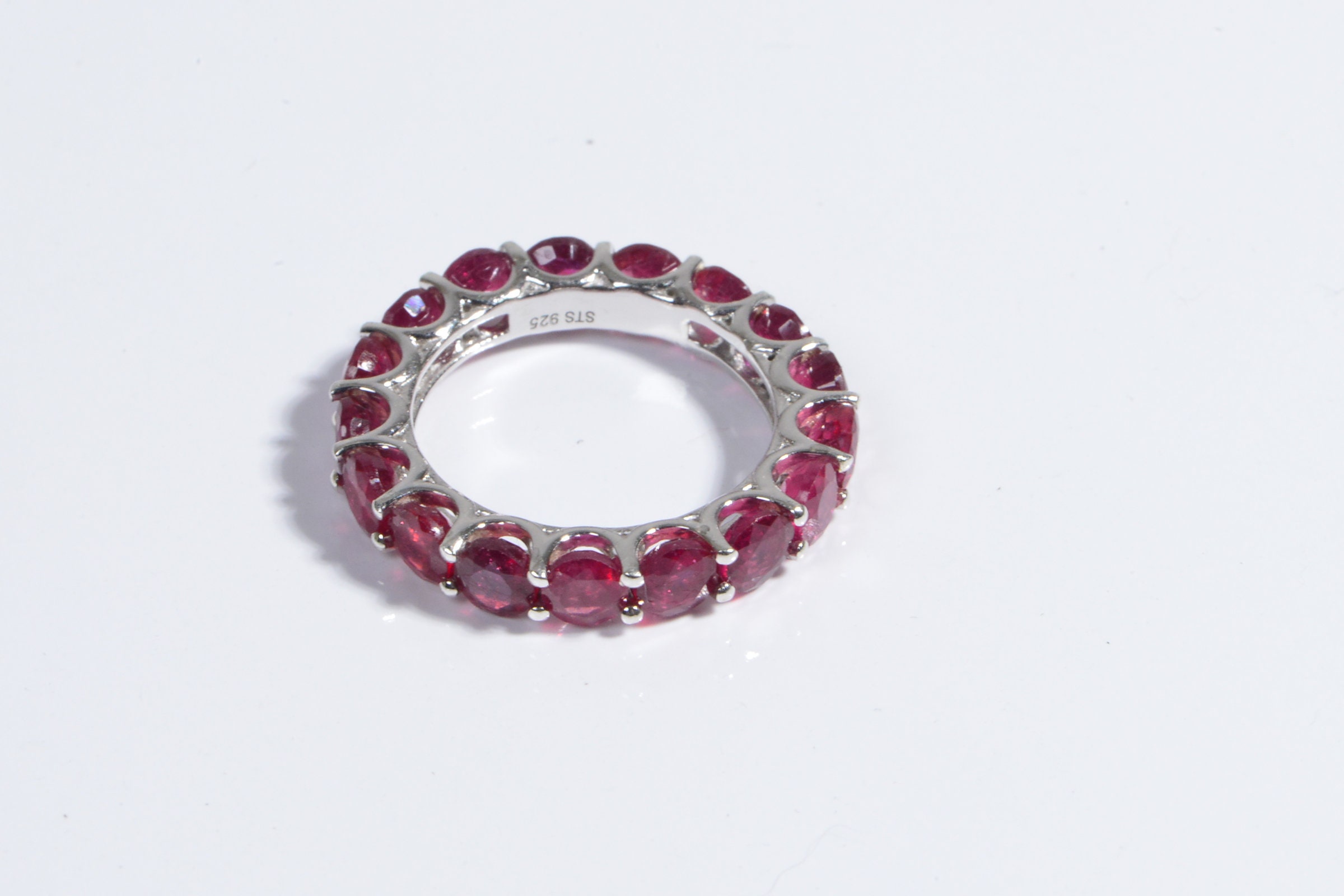 Natural Ruby Sterling Silver Stack Ring Birthstone Ruby Band | Etsy