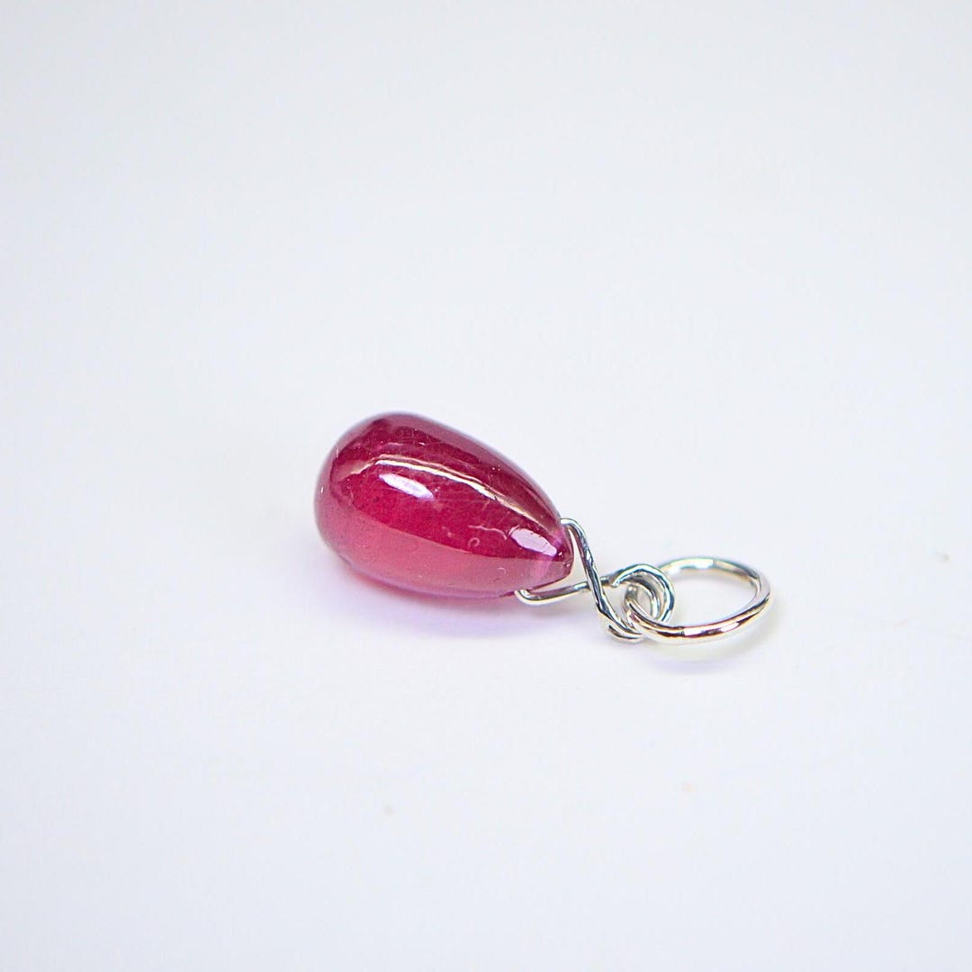 Handmade Raspberry Ruby Sterling Silver Teardrop Pendant - July ...