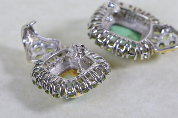 Green Turquoise and Peridot Stud Earrings Large Squar… - Gem