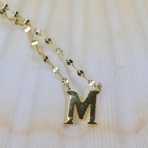M Necklace - Etsy