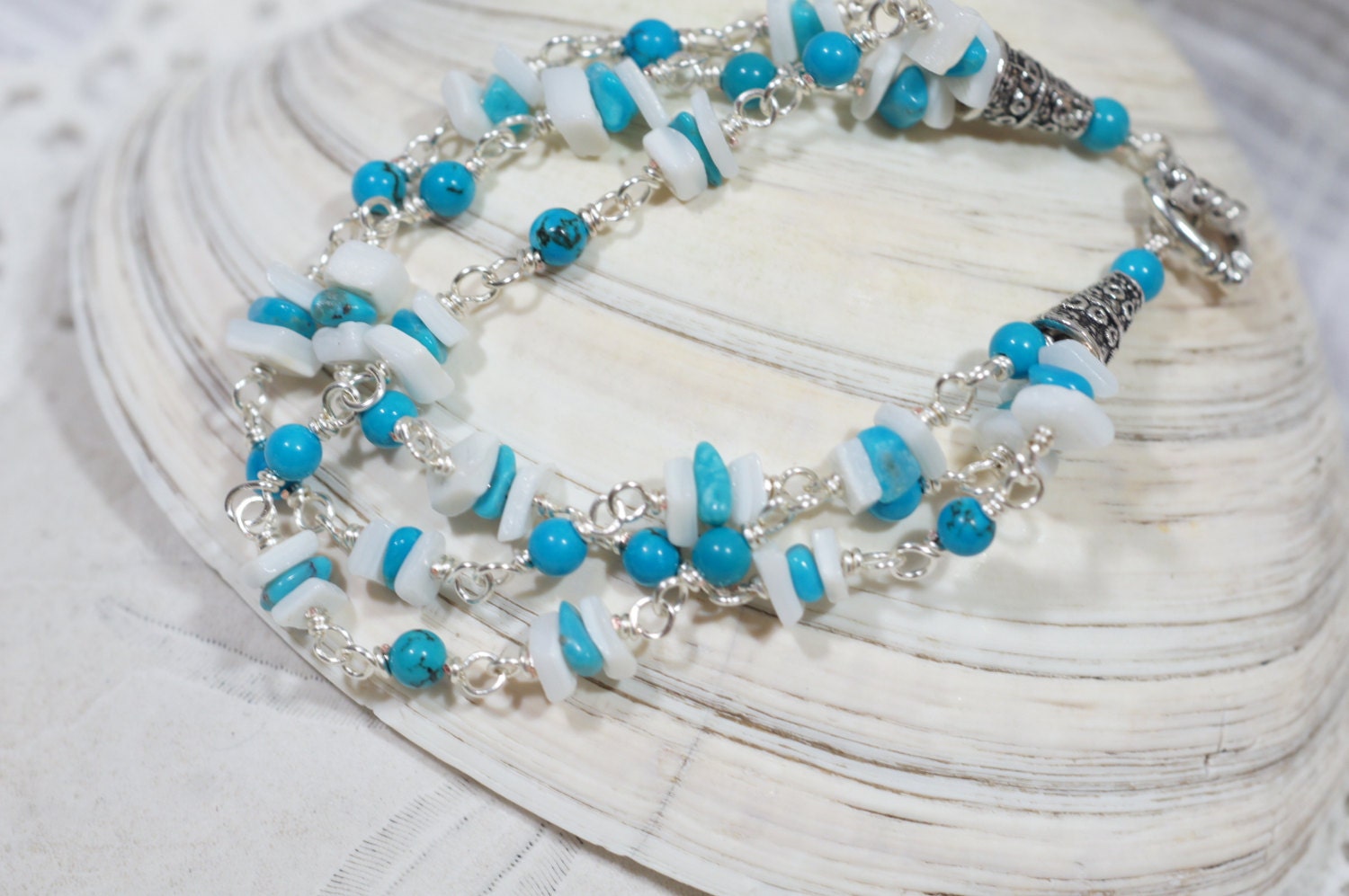 Natural Turquoise Bracelet Wire Wrap Silver Wire Multi Strand - Etsy