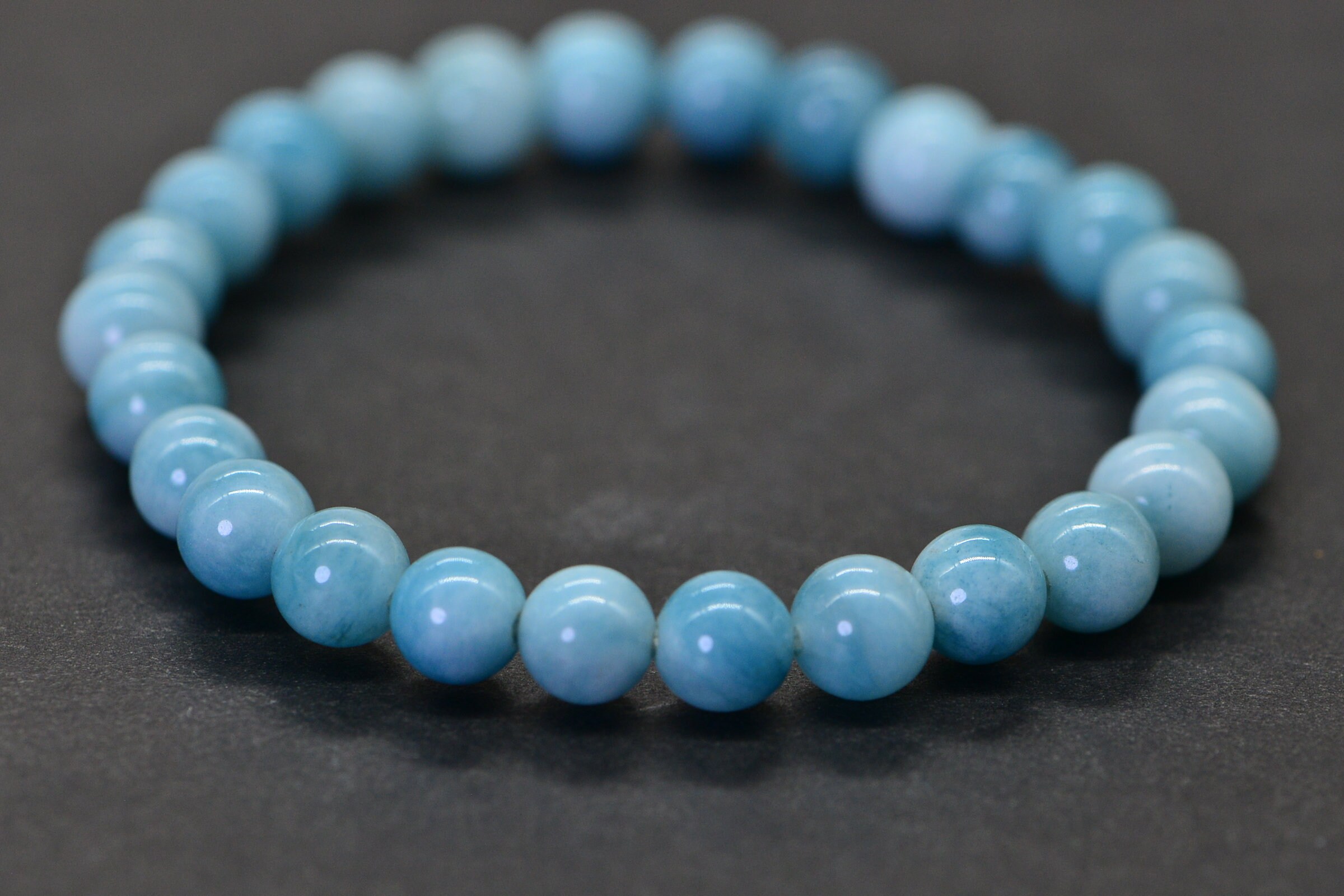 Larimar Quartz Bracelet: Blue 6mm Round Gemstone Beads - Etsy