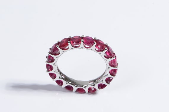 Natural Ruby Sterling Silver Stack Ring Birthstone Ruby Band - Etsy