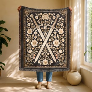 Medieval Tapestry Woven Sword Blanket, Large Wall Tapestry Hanging ...