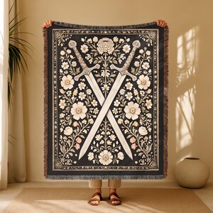 Medieval Tapestry Woven Sword Blanket, Large Wall Tapestry Hanging ...