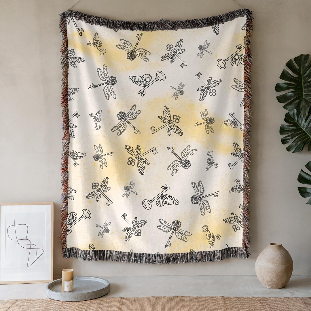 Magic Flying Keys Book Blanket, Fantasy Bookish Woven Wall Hanging ...