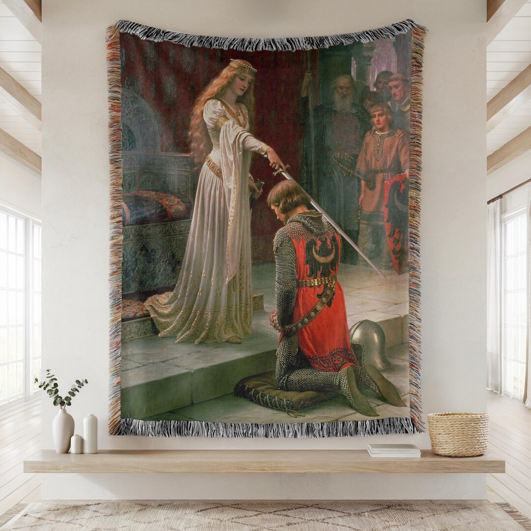 Medieval Tapestry, the Accolade Woven Wall Hanging, Knightcore Woven ...