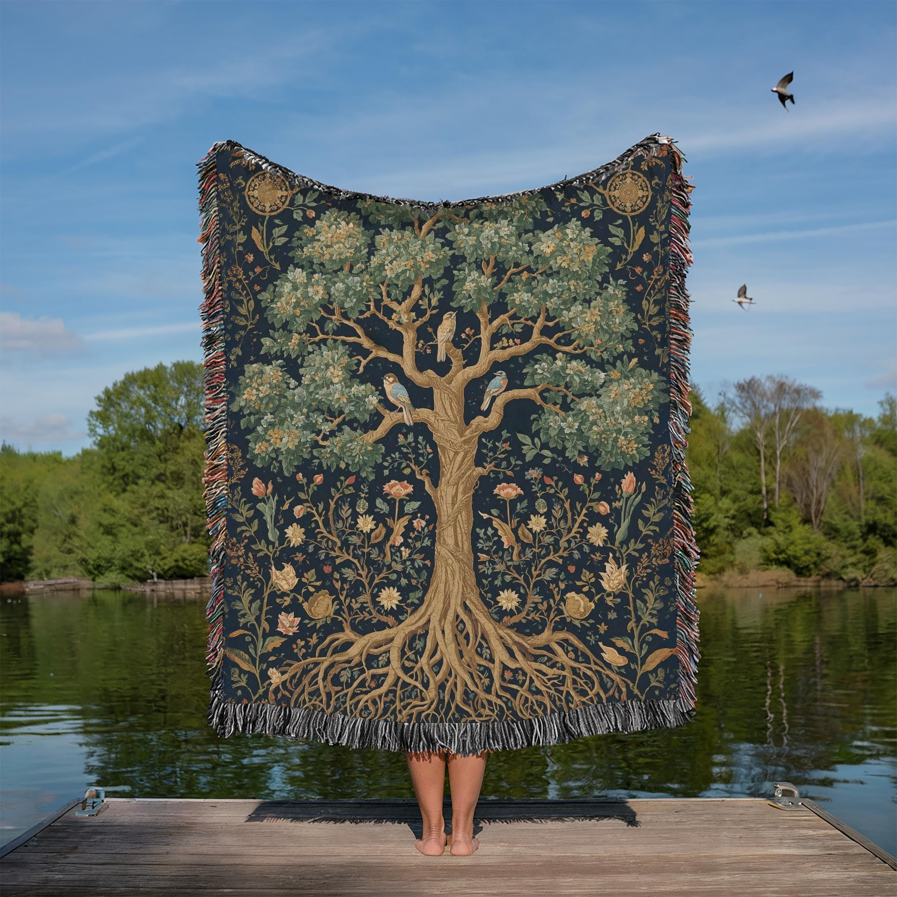 Tree of Life Tapestry, William Morris Wall Art, Nature Woven Wall ...