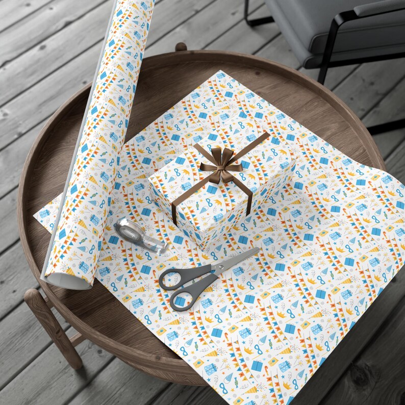 Happy Birthday Wrapping Paper, Fun Birthday Party Gift Wrap, Colorful ...