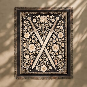 Medieval Tapestry Woven Sword Blanket, Large Wall Tapestry Hanging ...
