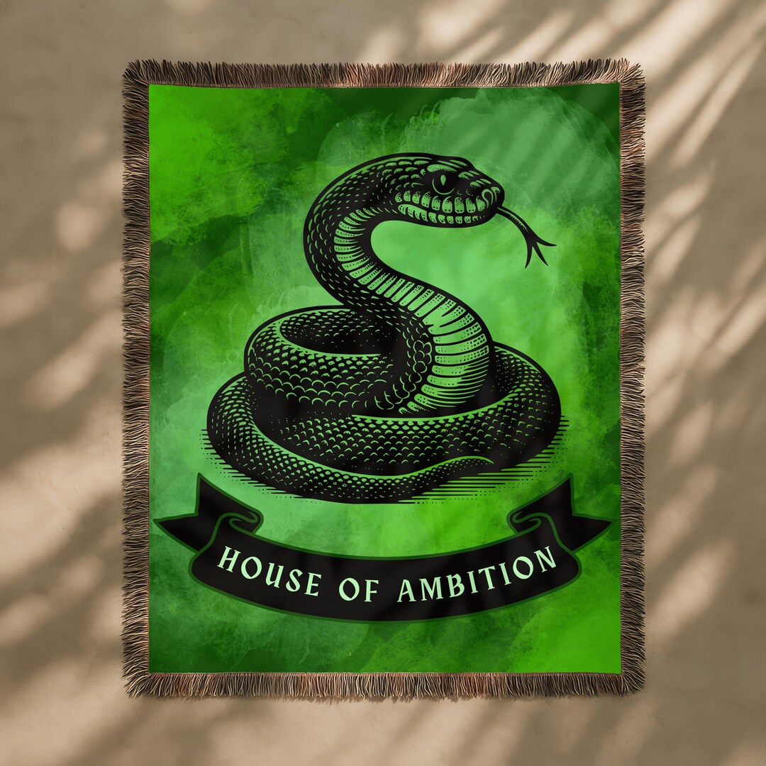Wizarding House Large Tapestry, Snake Ambition Book Blanket, Fantasy ...
