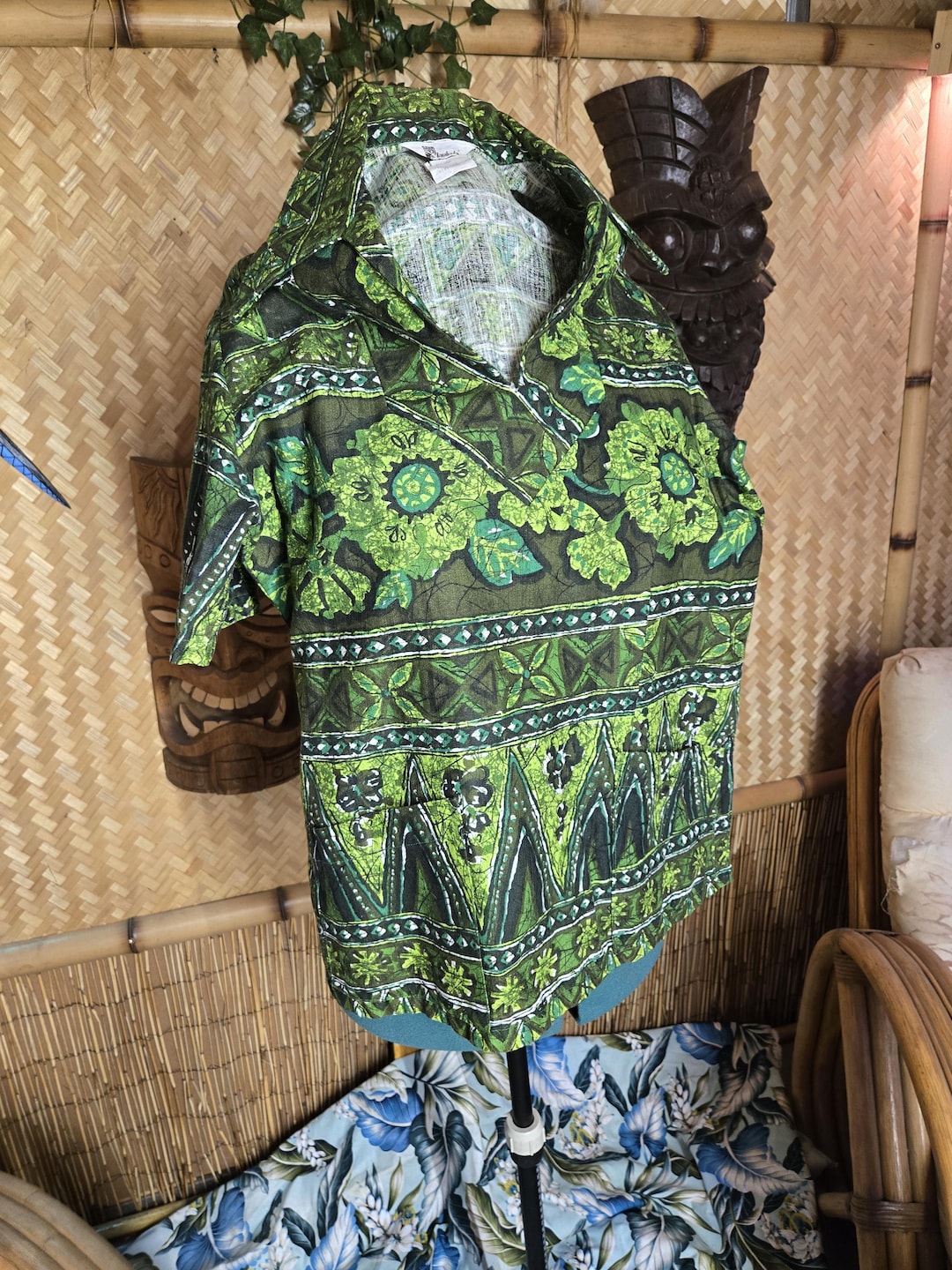 Vintage Medium Lauhala Barkcloth Hawaiian Aloha Pullover Shirt M1015 - Etsy