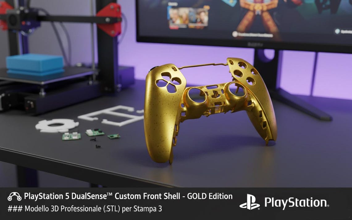 PS5 Dualsense Controller Shell STL | 3D Printable Front Housing ...