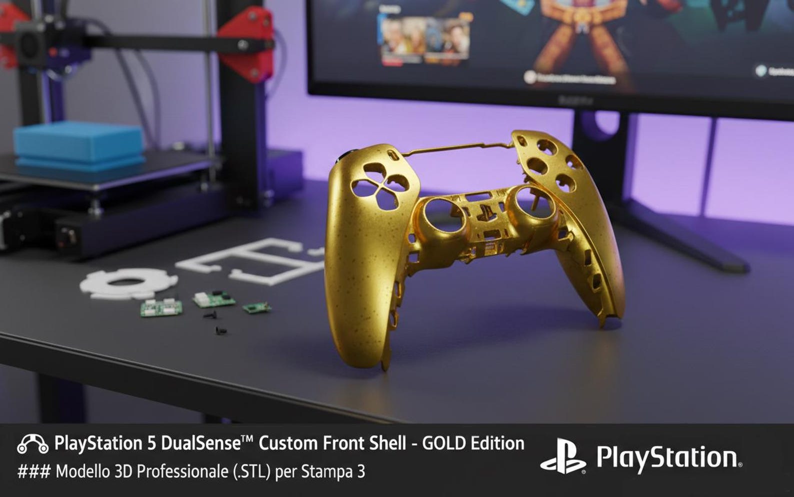 PS5 Dualsense Controller Shell STL | 3D Printable Front Housing ...