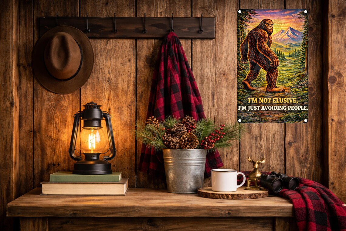 I’m Not Elusive – Funny Sasquatch Metal Sign | Introvert Humor Wall Art ...