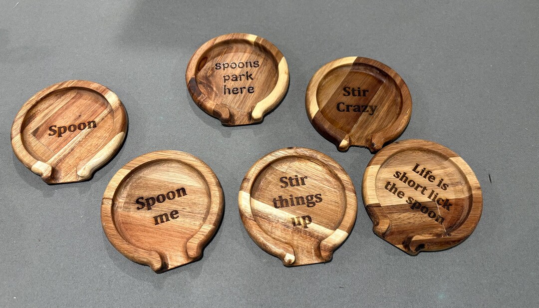 Kitchen Spoon Rest - Handmade Acacia Wood With Engraved Saying - Etsy