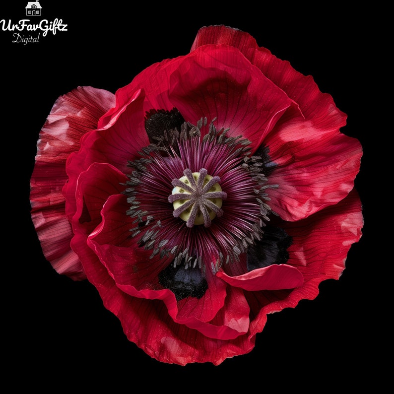 Deep Red Poppy Flower Home, Décor, Life, Gift, Art, Png File - Etsy