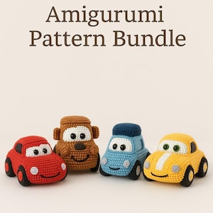Car Amigurumi Crochet Pattern Bundle Adorable Vehicle Designs - Etsy
