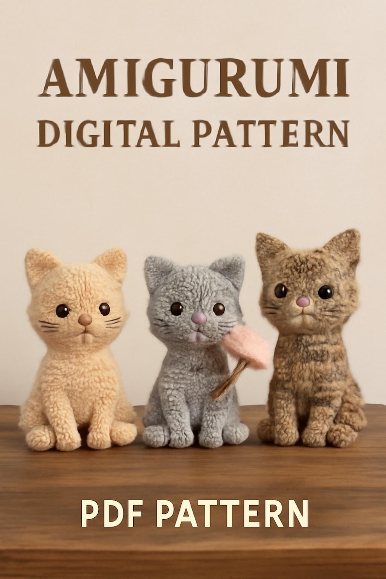 Amigurumi Cat Patterns Collection – 3 Cute Cat Designs (PDF) - Etsy