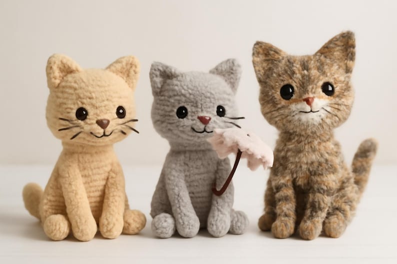 Amigurumi Cat Patterns Collection – 3 Cute Cat Designs (PDF) - Etsy