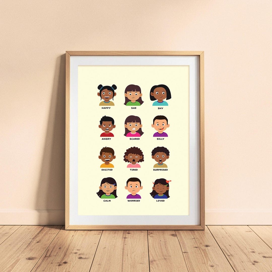 Emotions Chart | Feelings Chart | Feeling Faces Poster for Kids in ...