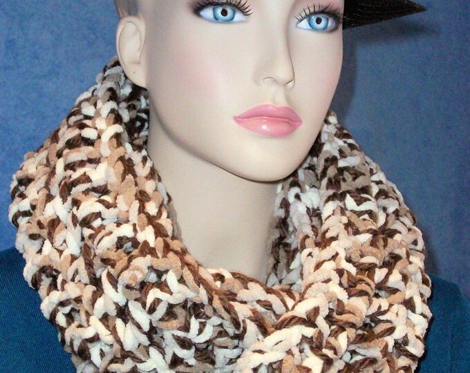 Crochet Infinity Scarf Brown Crochet Infinity Scarf Taupe - Etsy