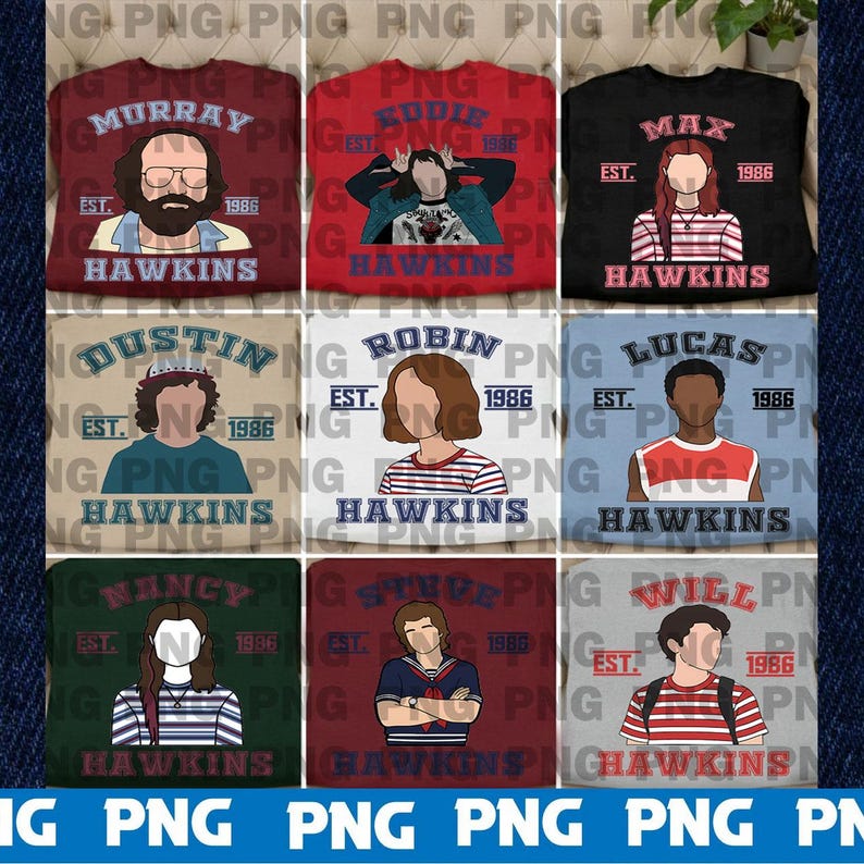 Stranger Characters PNG All Team Printable for Merch,mug, Steve,max ...